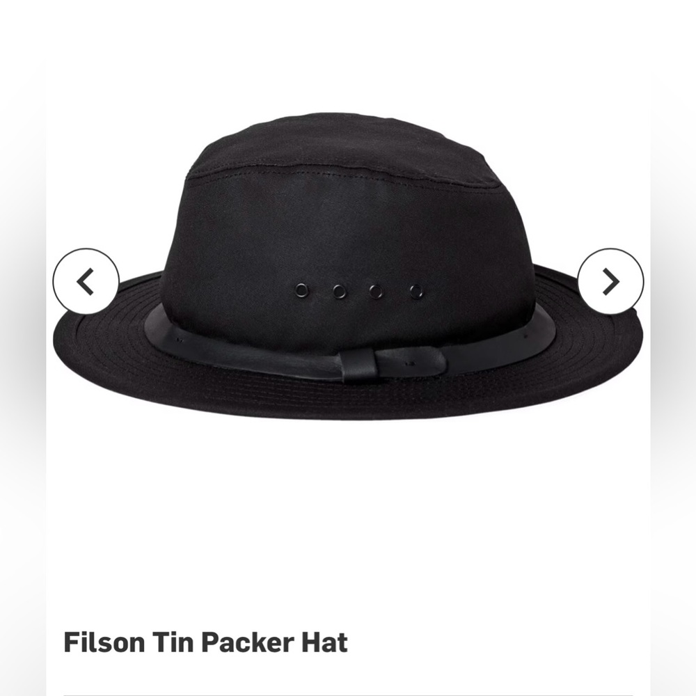 Filson Tin Cloth Packer Hat Waxed Cotton Canvas Black… - Gem